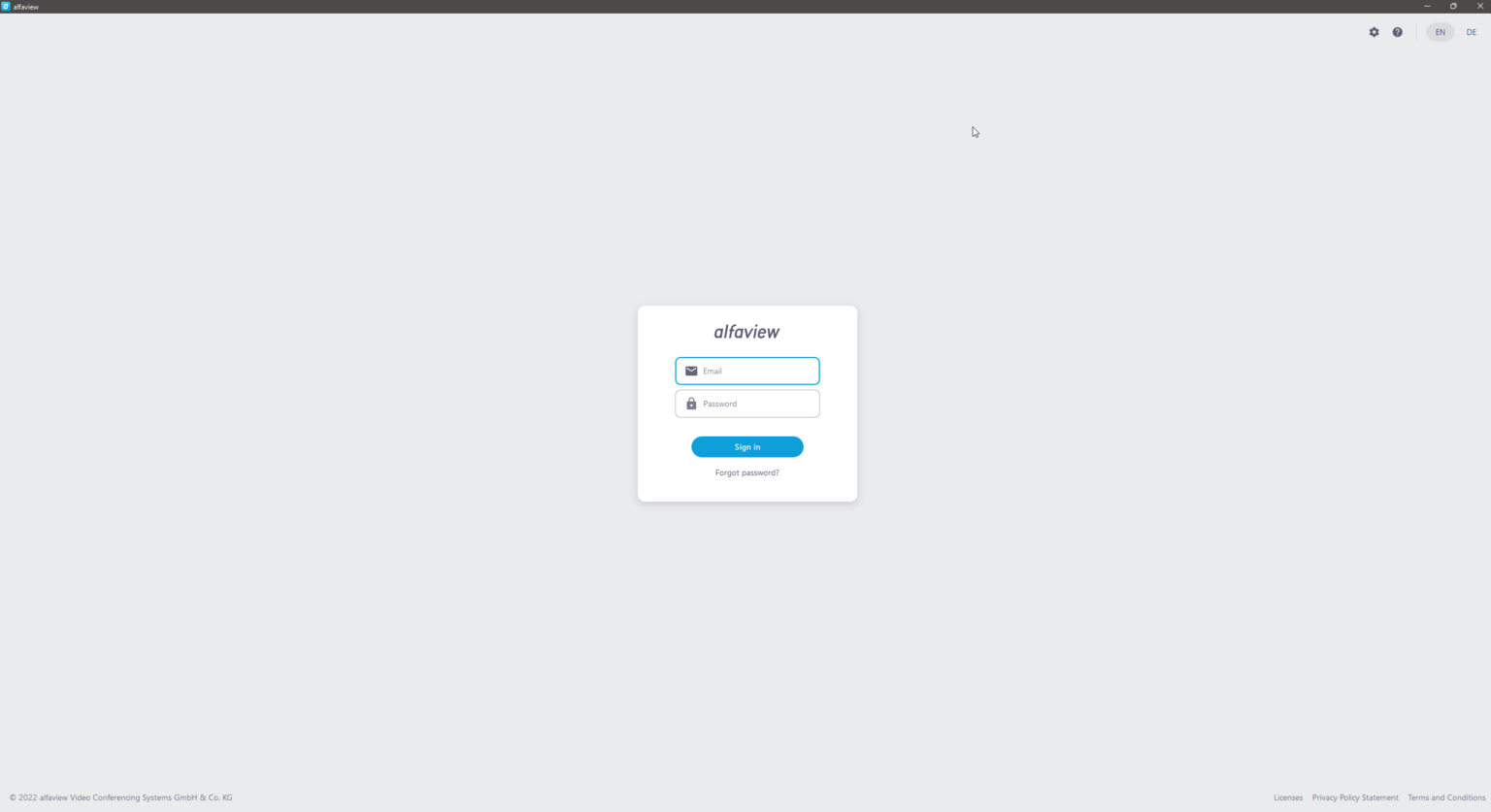 Signup and Login – alfaview