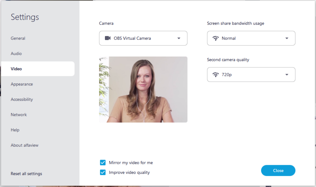 General settings – alfaview
