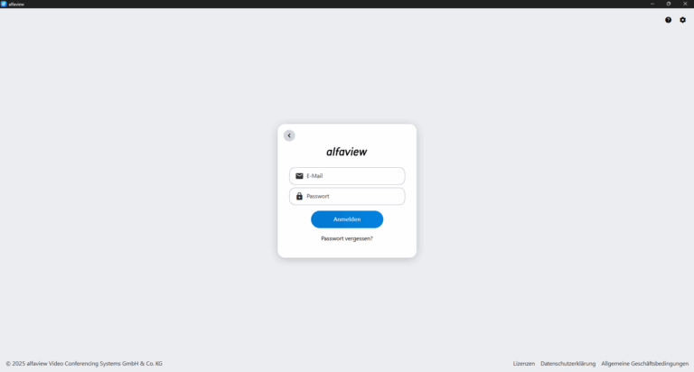 Registrierung und Anmeldung – alfaview