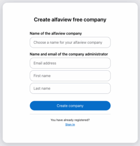Signup and Login – alfaview
