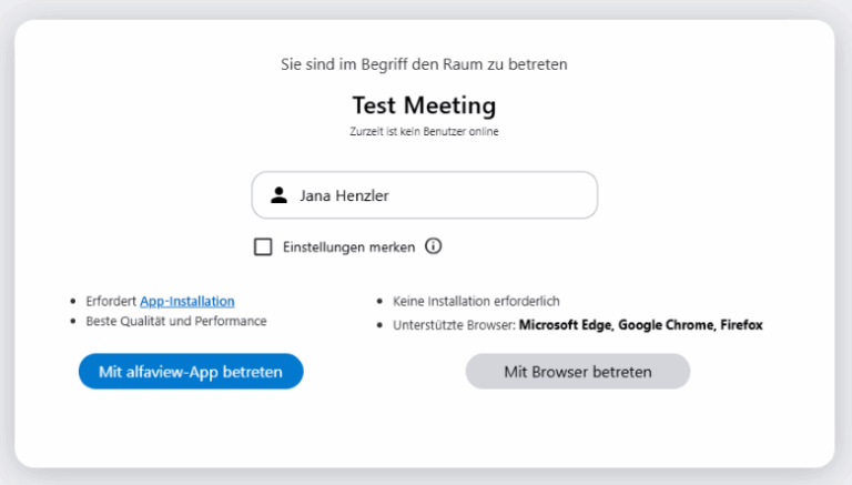 Registrierung und Anmeldung – alfaview